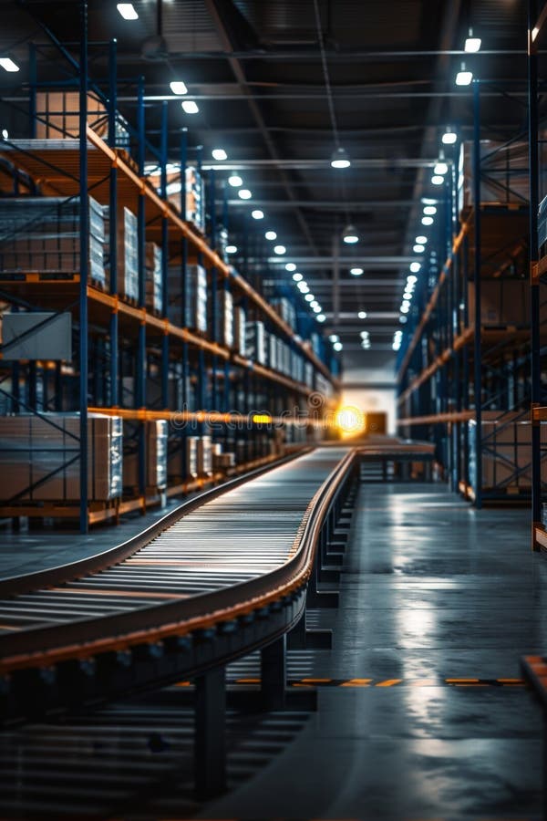 Futuristic Warehouse with Robotics, Holograms, and Innovation in Action ...