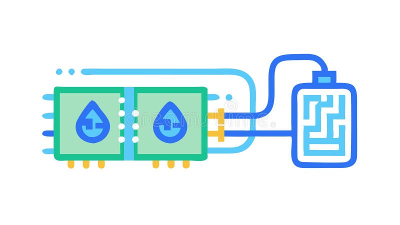 Futuristic Water Purification System Flat Vector Illustration, vector ...