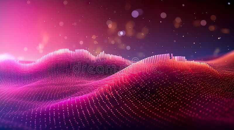 Futuristic Wave. Abstract Technology Background. Visualization of Big ...