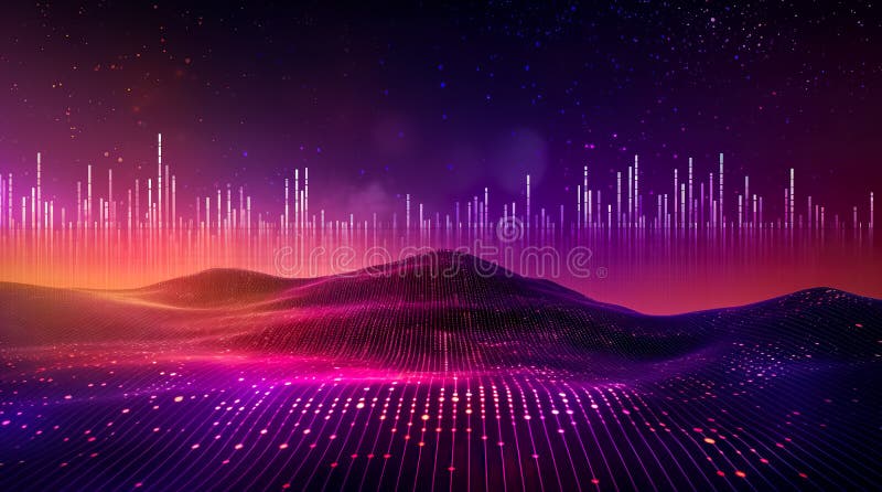 Futuristic Wave. Abstract Technology Background. Visualization of Big ...