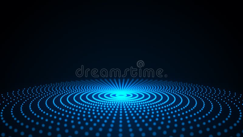 Futuristic Wave. Dark Cyberspace. Abstract Sound Wave with Dots. White ...