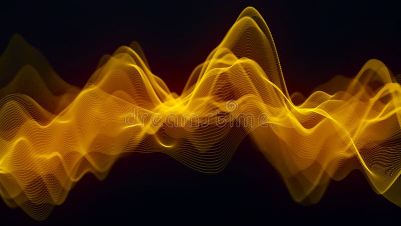 Futuristic Wave with Dots and Lines. Abstract Technology Background ...