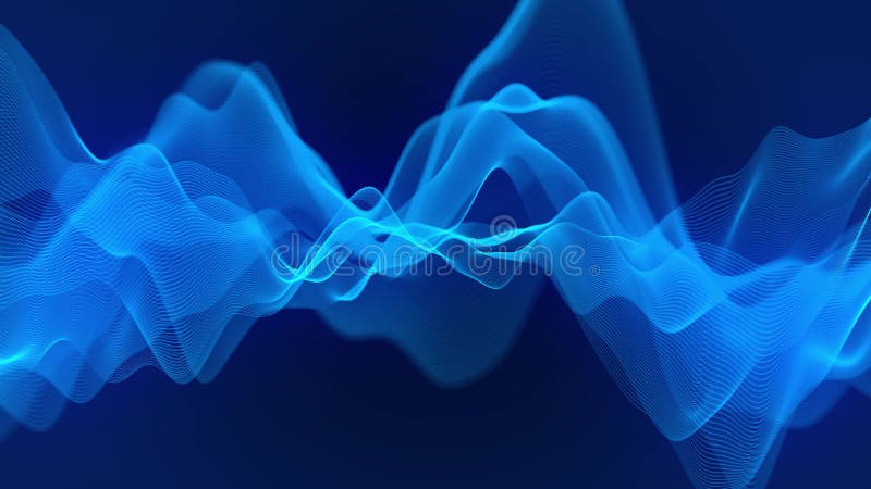 Futuristic Wave with Dots and Lines. Abstract Technology Background ...