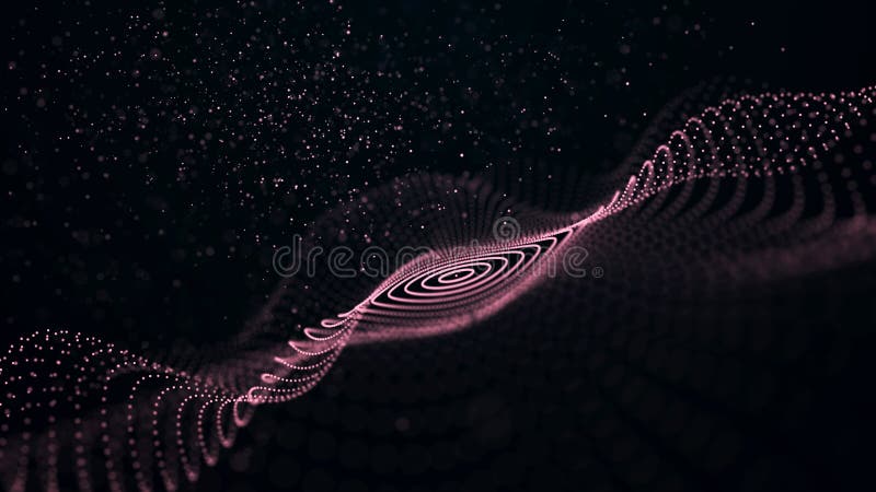Futuristic Wave. Network Connection Structure in Cyberspace. 3D ...