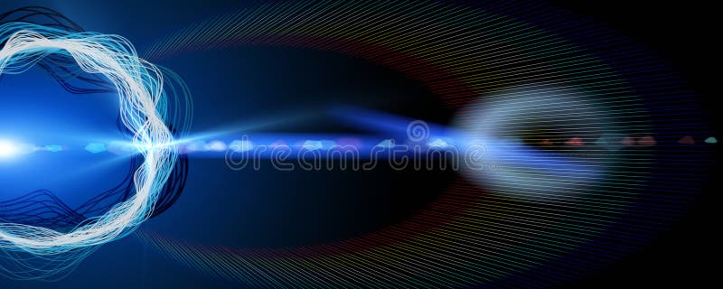 Futuristic Wave Panorama Design with Lights Stock Illustration ...