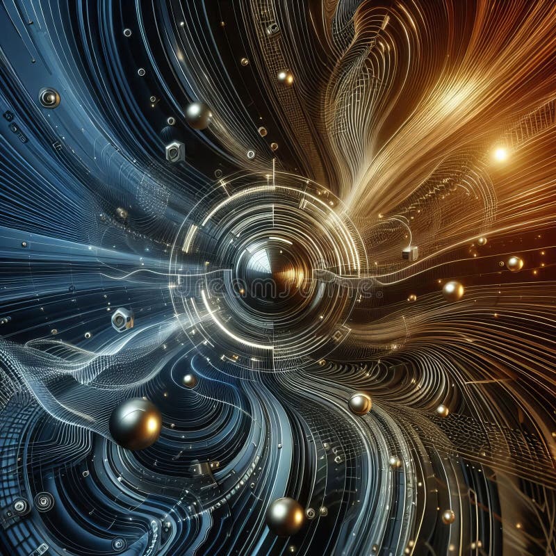 Futuristic Wave Pattern with Metallic and Futuristic Element Stock ...