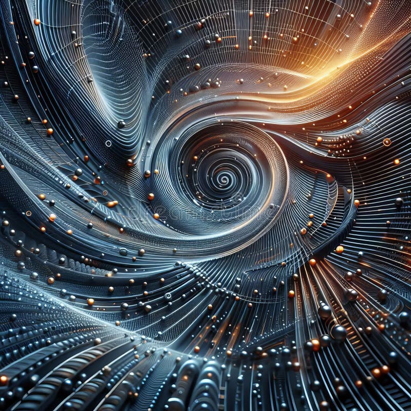 Futuristic Wave Pattern with Metallic and Futuristic Element Stock ...