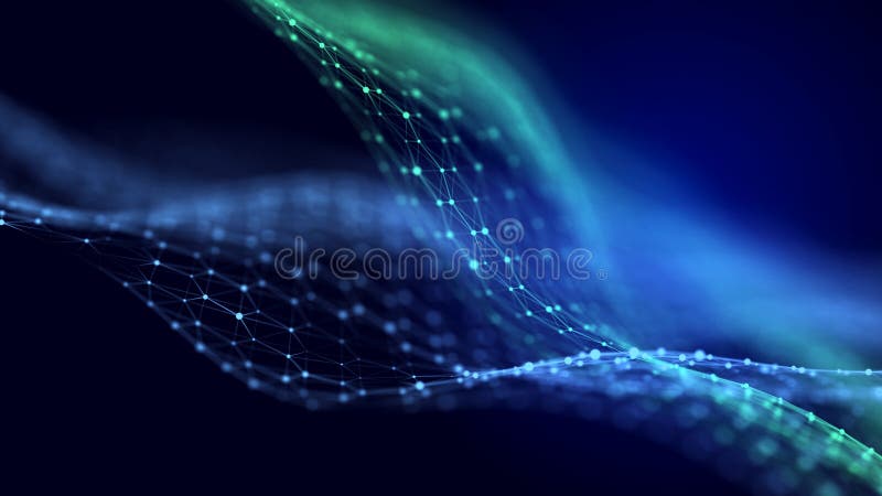 Futuristic Wave of Smooth Lines.Wire Network Technologies.Cyber ...