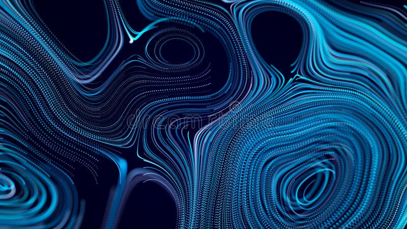 Futuristic Wave of Smooth Lines.Wire Network Technologies.Cyber ...