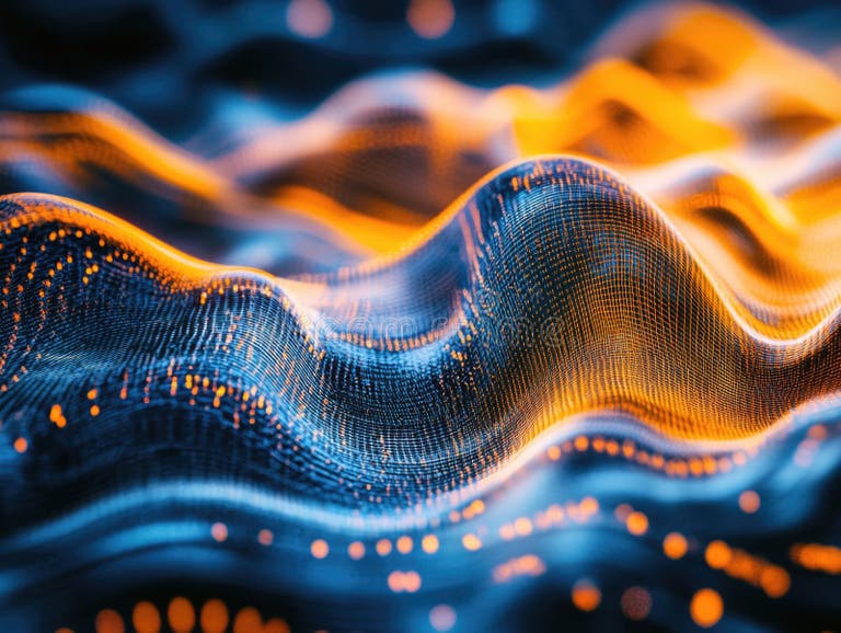 Futuristic Waveform Digital Art Stock Image - Image of design, artwork ...