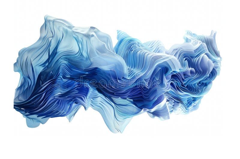 Futuristic Waves with Fabric on a White Background Stock Image - Image ...