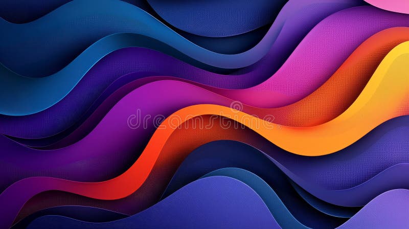 Futuristic Waves in Vibrant Colors and Textures Stock Illustration ...