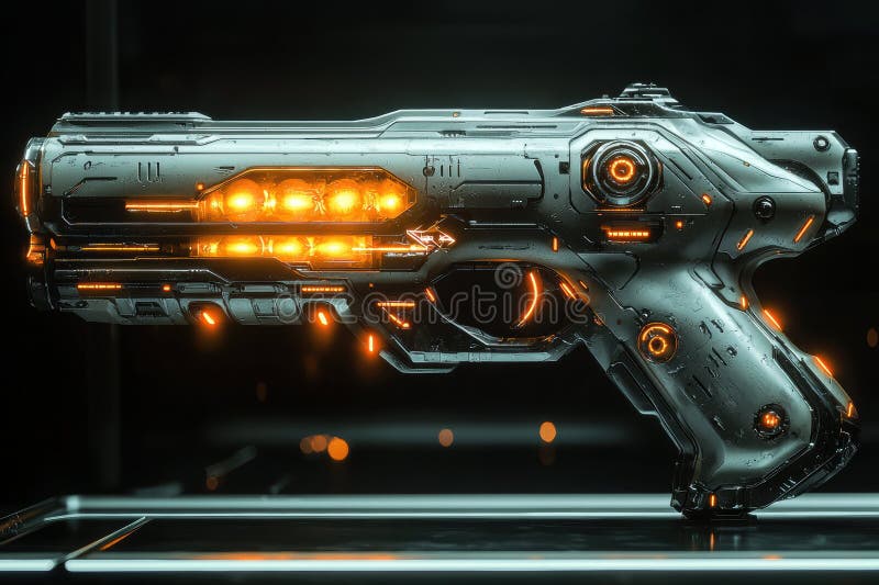 Futuristic Weapon Design with Sleek, Modular Features and Glowing ...
