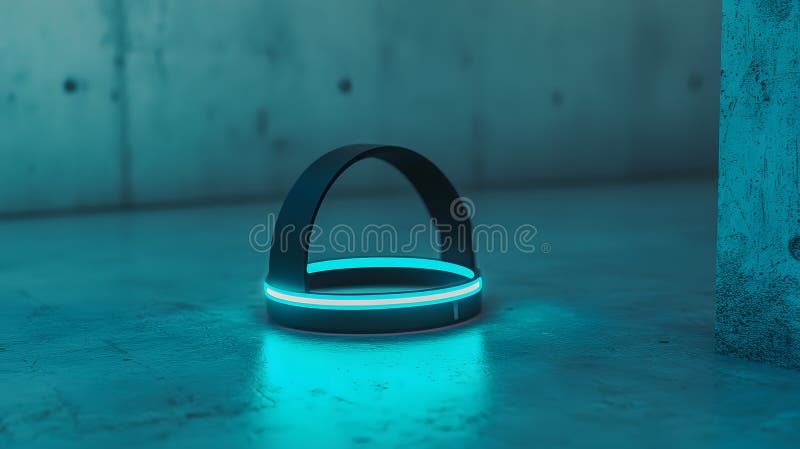 Futuristic Wearable Device Glowing in Minimalistic Space Stock ...