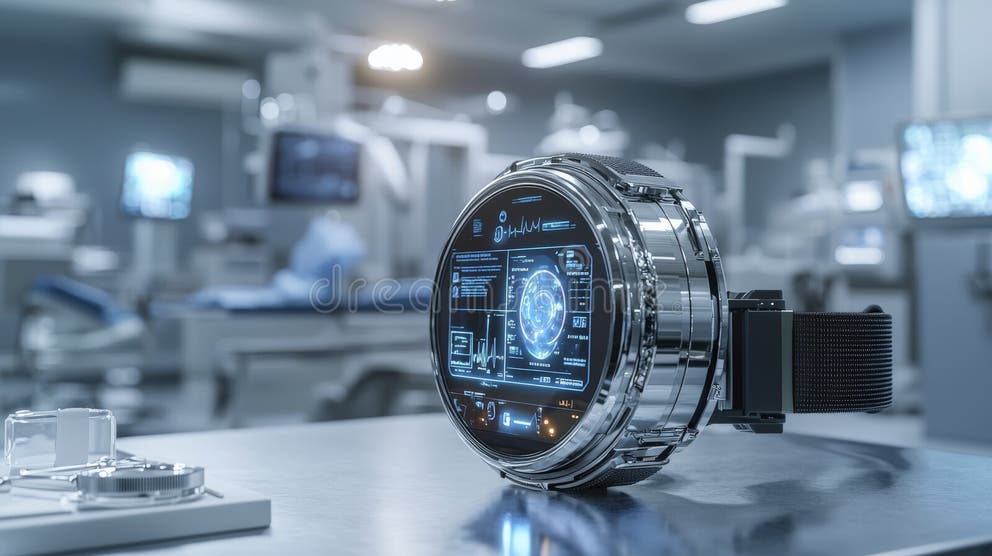 Futuristic Wearable Device Showcasing Holographic Interface in High ...