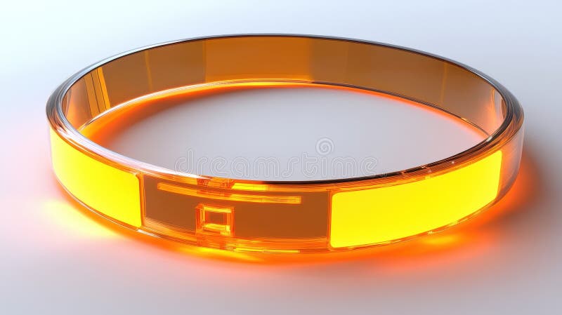 Futuristic Wearable Tech: Glowing Amber Energy Ring Stock Image - Image ...