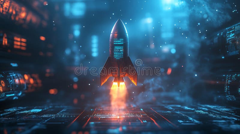 Futuristic Web Rocket Launch Concept with Digital Innovations for ...
