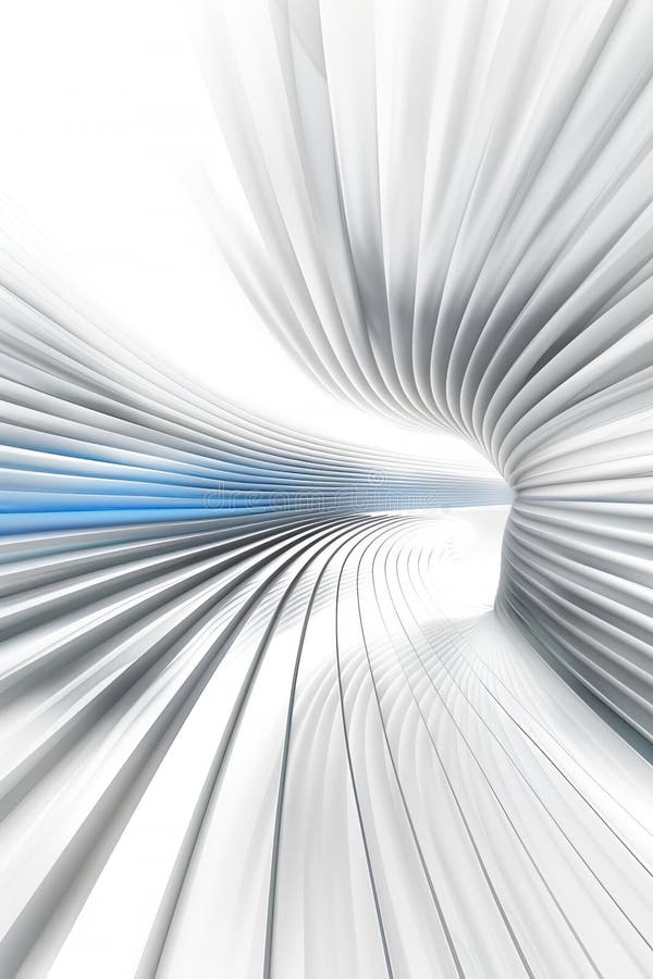 Futuristic White Abstract Interior Design with Curving, Flowing Lines ...