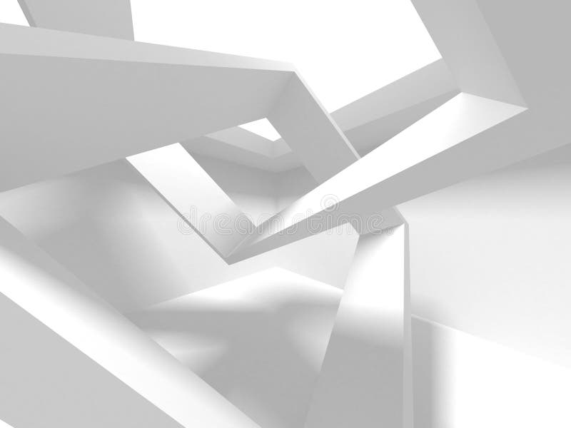 Futuristic White Architecture Design Background Stock Illustration