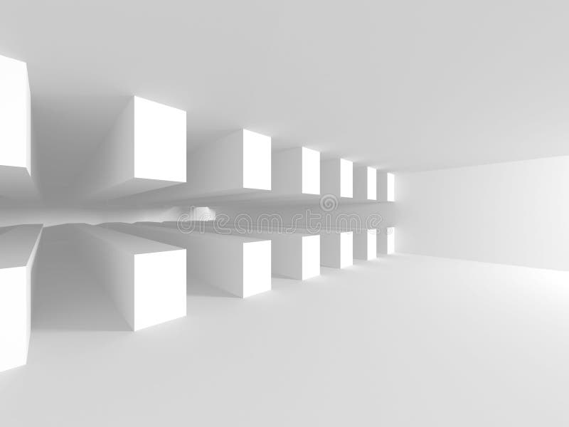 Futuristic White Architecture Design Background Stock Illustration ...