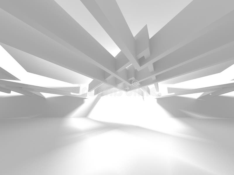 Futuristic White Architecture Design Background Stock Illustration ...