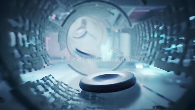 Futuristic White and Blue Circular Structure with Floating Rings for ...