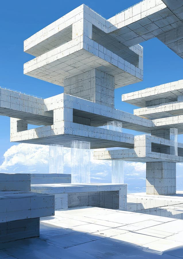 A Futuristic White Building with a Unique Design. Stock Photo - Image ...