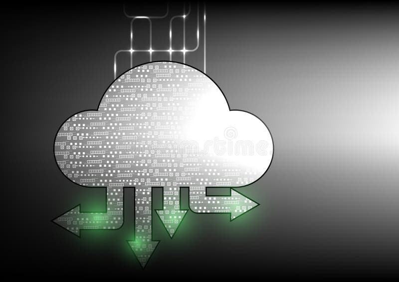 Futuristic White Cloud with Digital Transformation Abstract New ...