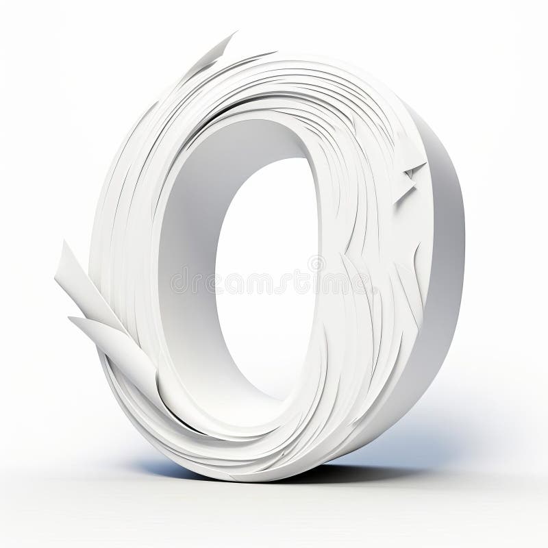 Futuristic White 3d Letter O with Angular Protrusions Design Stock ...