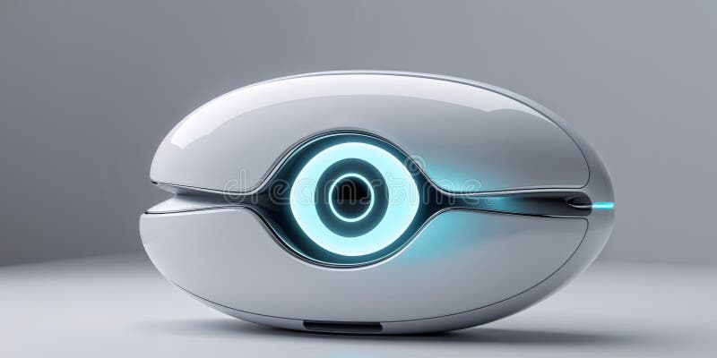 Futuristic White Device with Glowing Eye Design Stock Illustration ...