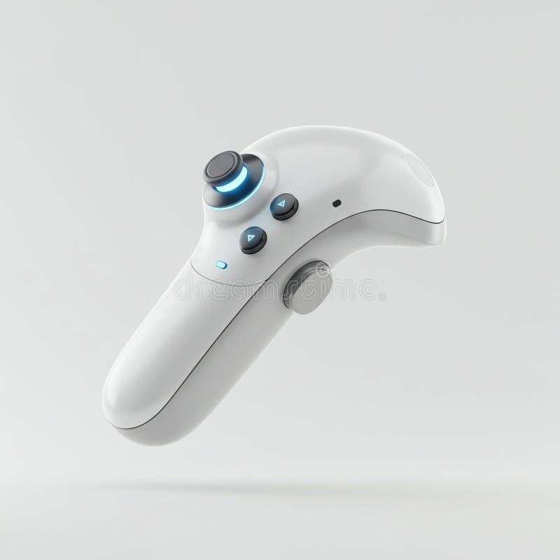 Futuristic White Game Controller with a Sleek Design, Featuring a ...