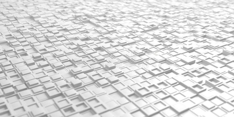 Futuristic White Geometric Pattern with 3d Square Structures Stock ...