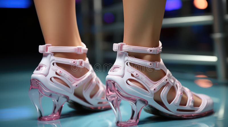 Innovative White High Heels with a Striking Structural Design. AI ...