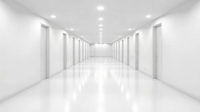 Futuristic White Sci-Fi Hallway with Lights Stock Video - Video of ...