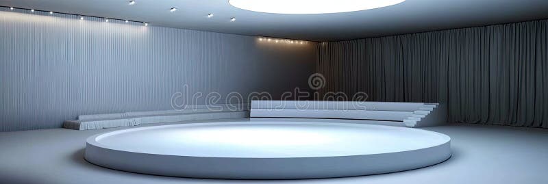 Futuristic White Stage Design with Clean Lines for Modern Performances ...