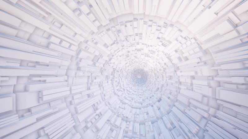 A White Tunnel with Curved Walls. Looped Animation Stock Footage - Video of interior ...