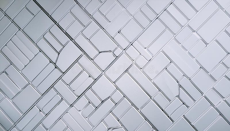 Futuristic White Wall High Tech 3D Render of Diamond Tile Pattern Stock ...