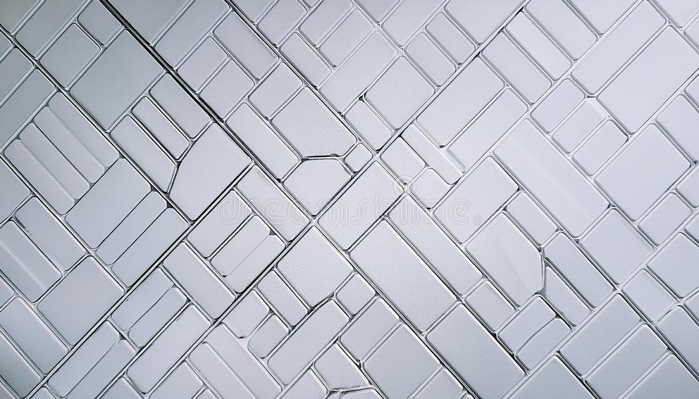 Futuristic White Wall High Tech 3D Render of Diamond Tile Pattern Stock ...