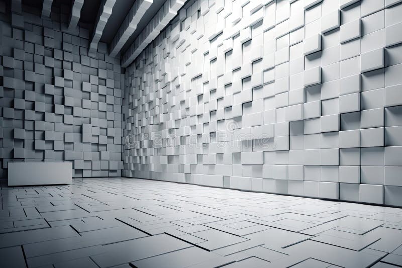 Futuristic White Wall with Rectangular Tiles. Perfect for Modern ...