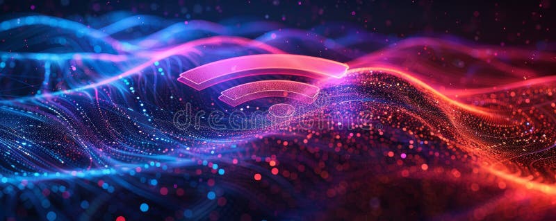Futuristic WiFi Connection - Vibrant Abstract Background with Digital ...