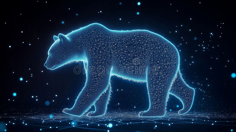 Futuristic Wireframe Bear Illustration Stock Illustration ...