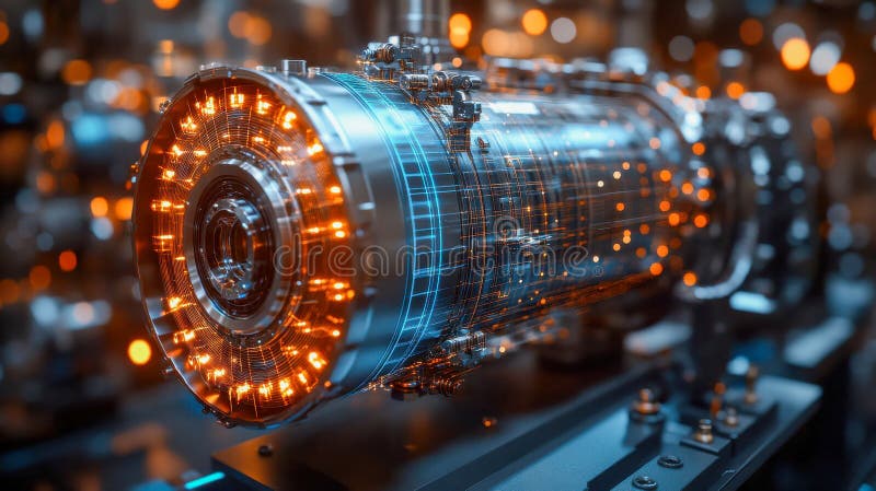 A Futuristic Wireframe Model of an Industrial Electric Motor ...