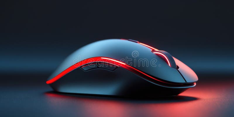 Futuristic Wireless Mouse Red Glow Design Modern Technology Stock Image ...