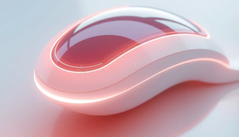 Futuristic Wireless Mouse Red Glow Design Modern Technology Stock ...