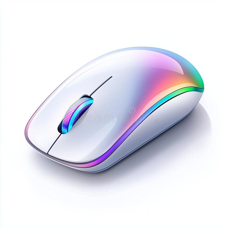 Futuristic Wireless Mouse with Vibrant RGB Lights for Modern Computer ...