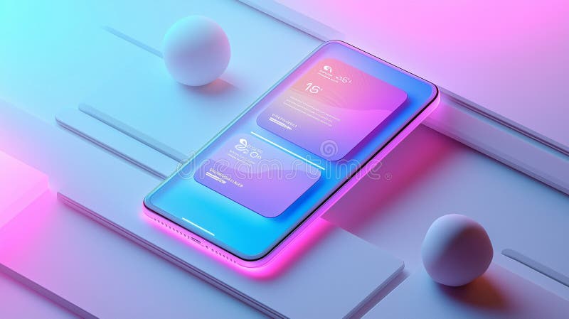 Futuristic Woman Interacting with Floating Smartphone App Interfaces ...