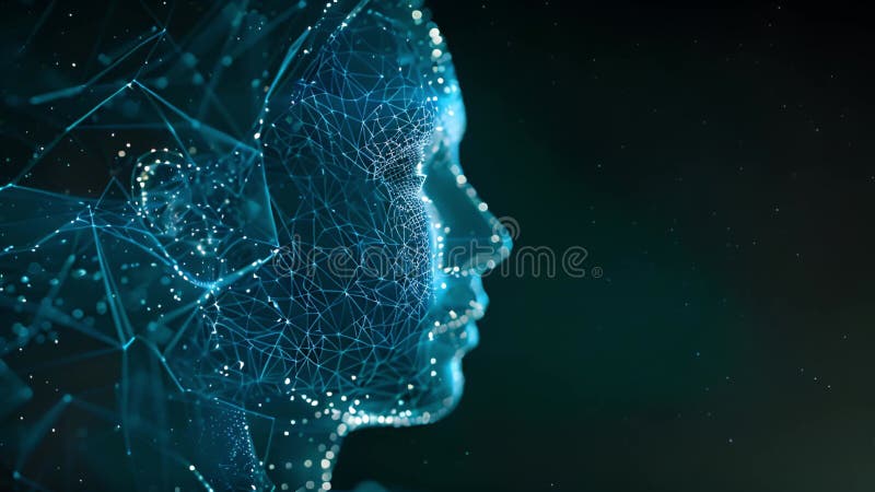 Futuristic Womans Face with Glowing Elements Stock Video - Video of ...