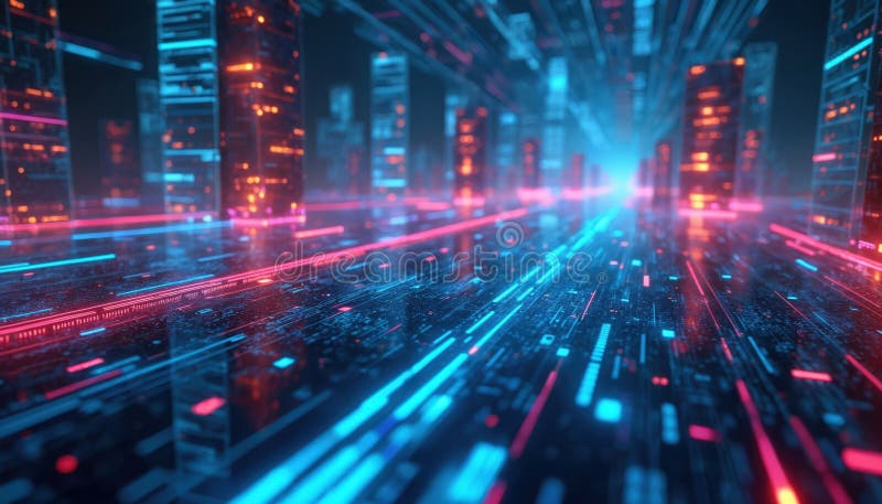 Futuristic Workflow Automation Concept. AI Digital Document Management ...