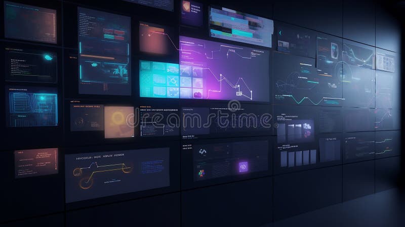 Futuristic Workflow Management System Holographic Stock Illustration ...