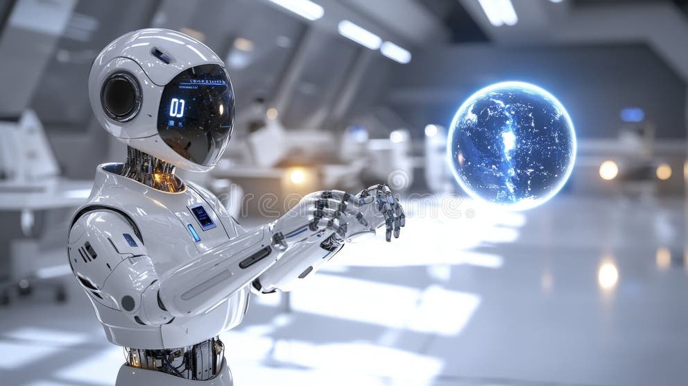 Futuristic Workplace Collaboration between Robots and Humans Tech Lab Digital Environment ...